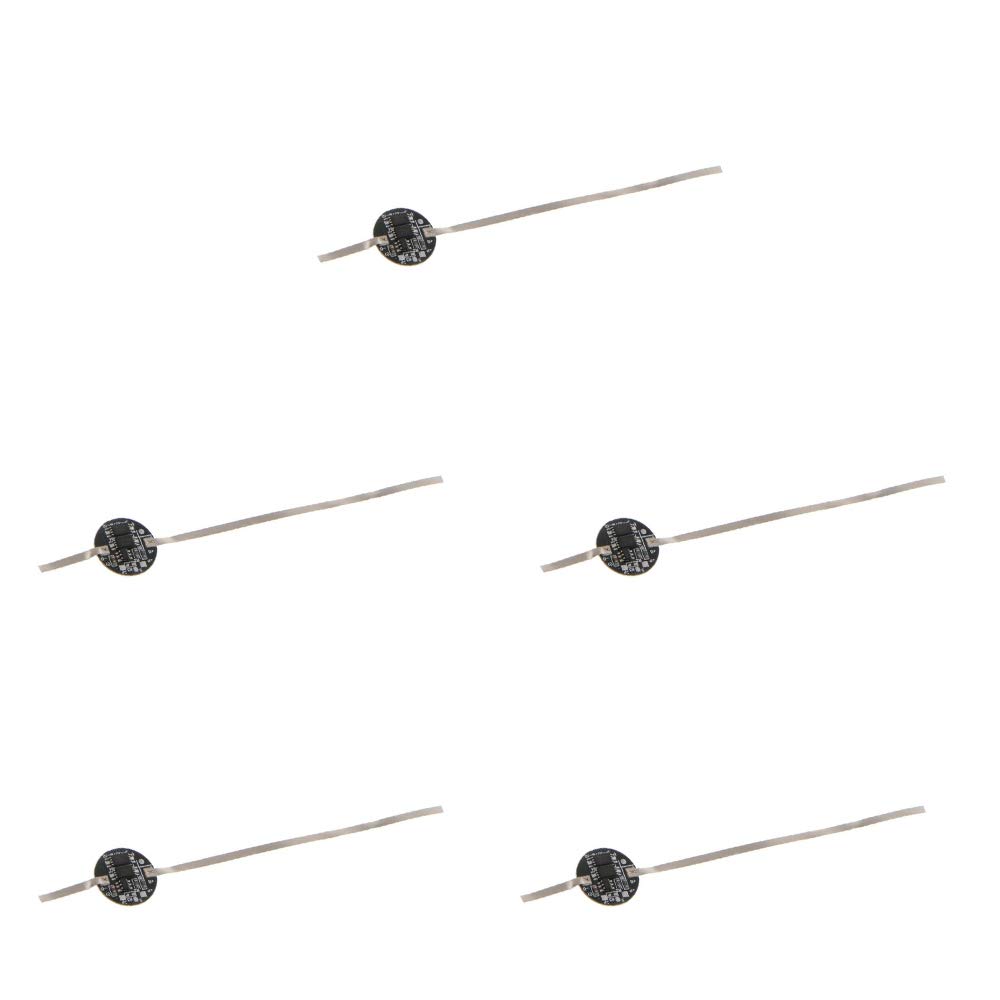 KOOBOOK 5Pcs 18650 Li-ion Lithium PCB Protection Circuit Board 3.7V Battery Cell Protection Board 5A Round