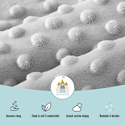 Cute Castle Fitted Crib Sheet for Standard Crib Mattress - Ultra Soft Bean Dot Plush Cozy Neutral Toddler Sheets for Boys and Girls - Machine Washable (52βX 28βX 8β - Grey)