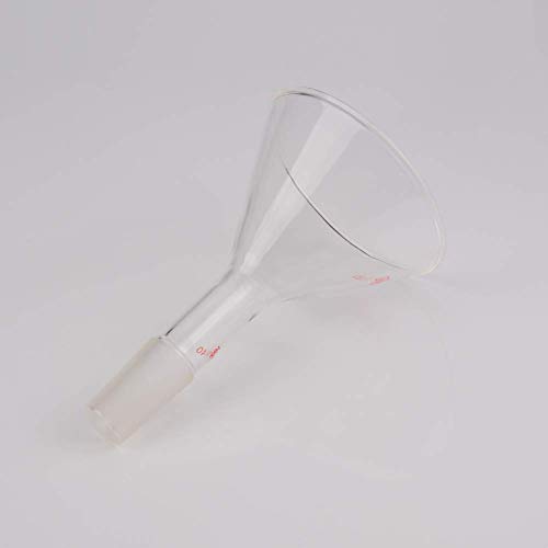 StonyLab Glass Short Stem Powder Funnel with 100 mm Top Outer Dimension and 24/40 Inner Joint Filter Funnel Glass Funnel