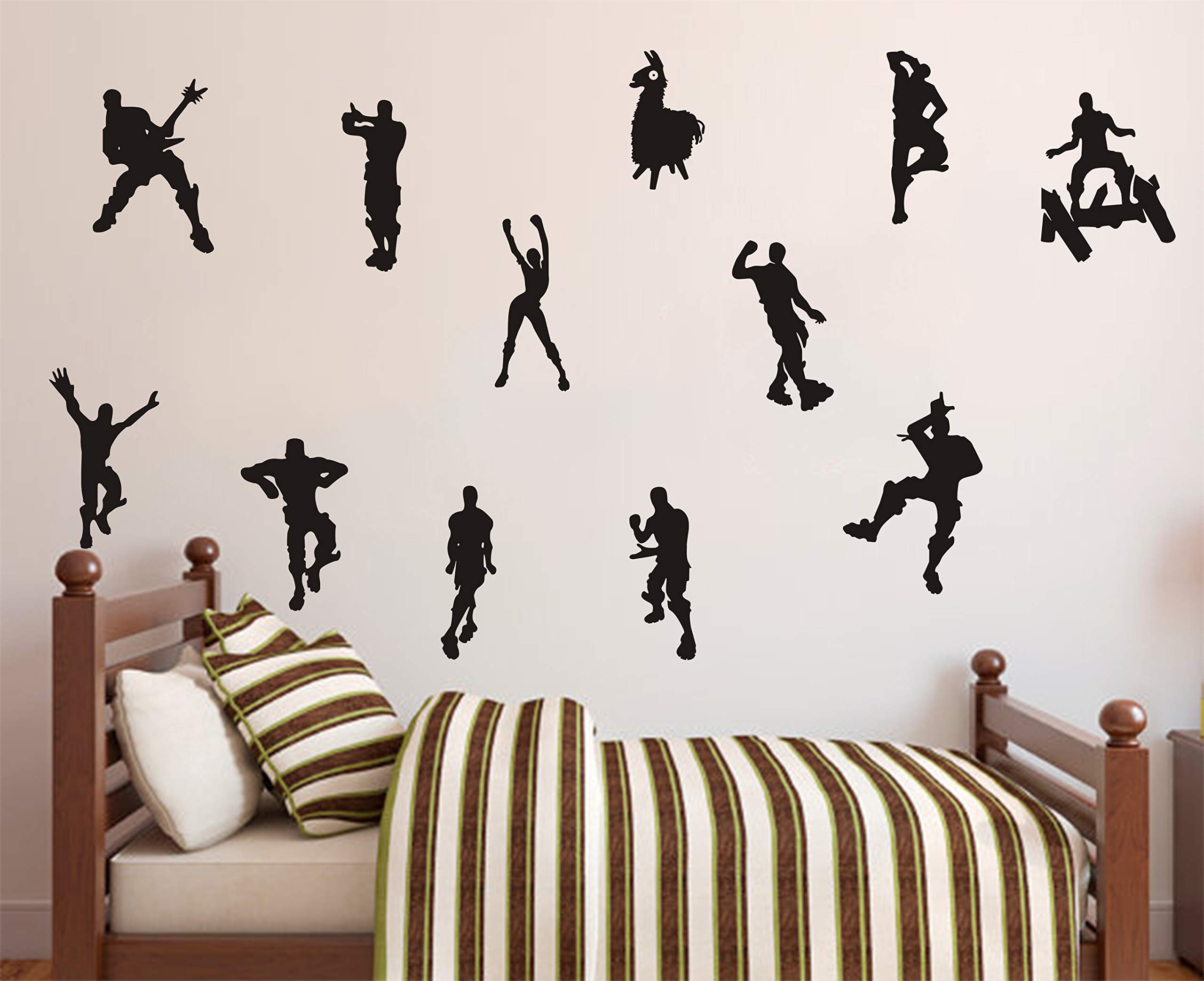 Large Game Wall Decal Poster Dancing Peel & Stick Poster Decals Floss Dancing Game Nursery Kids Room Game Stickers (Black)