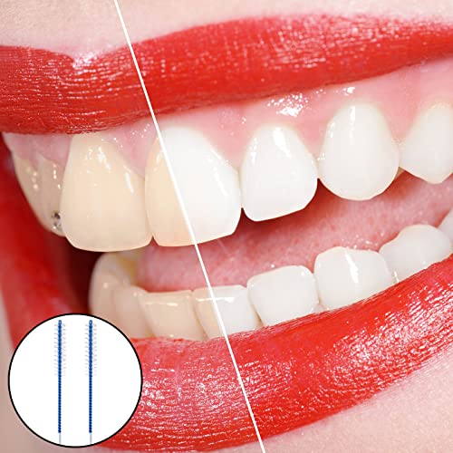 Cowwell Interdental Brush Teeth Soft Dental Picks Tooth Floss Interdental Brush Betweens Interdental Brush Refills White Refills for Tooth Cleaning (Moderate, 100 Pieces)