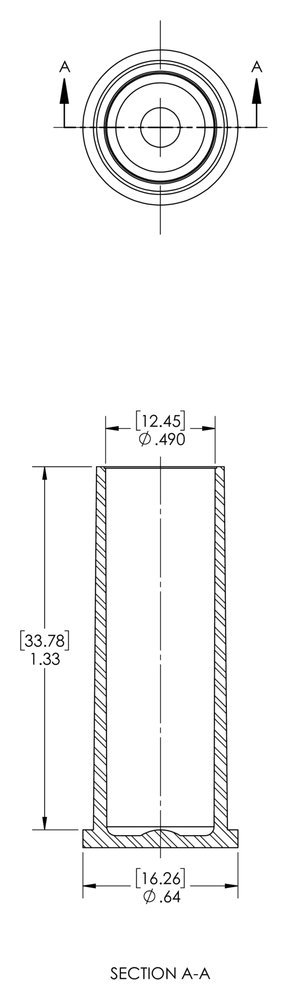 Caplugs 99394915 Plastic Long-Threaded Connector Cap RCL-5, PE-LD, to Cap Thread Size 1/2 Cap ID .490" Length 1.33", Red (Pack of 200)