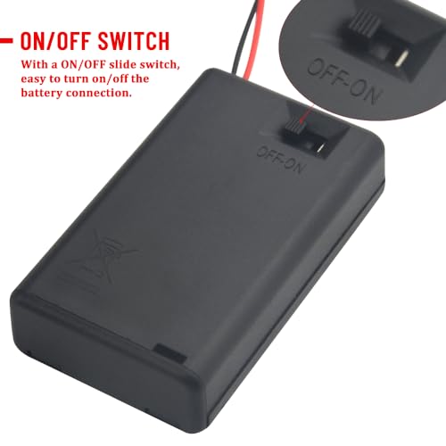 WMYCONGCONG 10 PCS 3 AAA 4.5V Battery Holder with Switch 3X 1.5V AAA Battery Holder with Leads