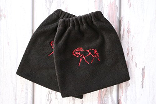 English Stirrup Covers, Stirrup Bag, Equine Iron Covers, Elastic Closing, Embroidered Horse