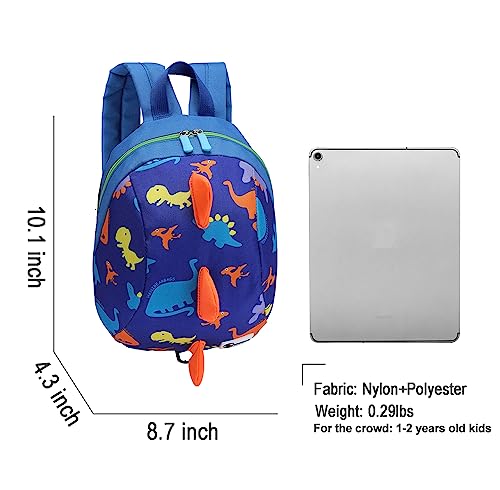 DB Dinosaur Toddler mini backpack with leash,children Kids baby harness bookbag (Deep Blue)