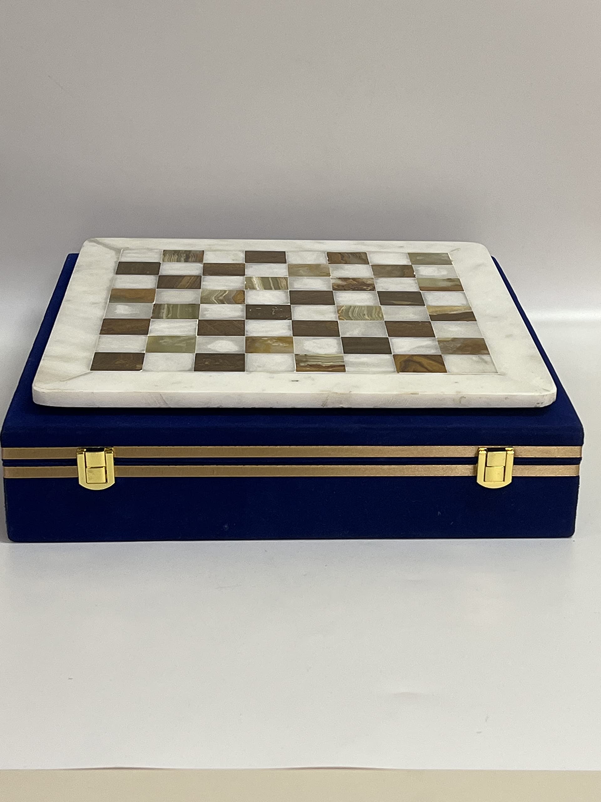 ApexGlobal Large Handmade Full Chess Set, Black and Green, Marble Chess Board, 32 Chess Game Pieces, Unique Home décor. Handcrafted Tournament Chess Board - 2 Players.