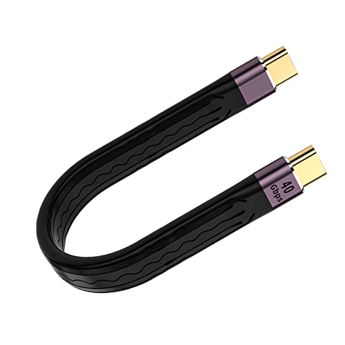 APEXSUN Short USB C Cable,USB C to C 0.4 Ft Flexible Cable Support Thunderbolt 4/3,USB4, PD 100W Quick Charge,8K Video,40Gbps Data Transfer for External SSD, EGPU, Docking,MacBook,Phone,PowerBank