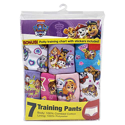 Paw Patrol Girls Toddler Potty Training Pants With Chase, Skye & More With Success Chart & Stickers Size 18, 2T, 3T, 4T, 7-Pack, 2T