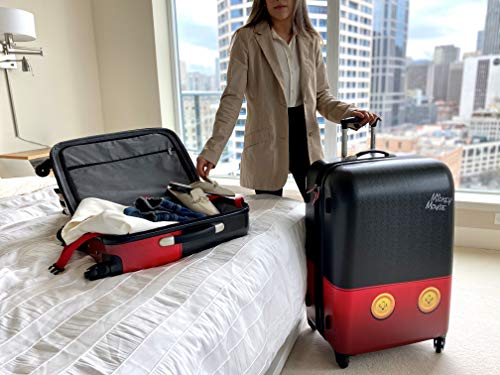 American Tourister Disney Hardside Luggage with Spinner Wheels, Black,Red, Carry-On 21-Inch