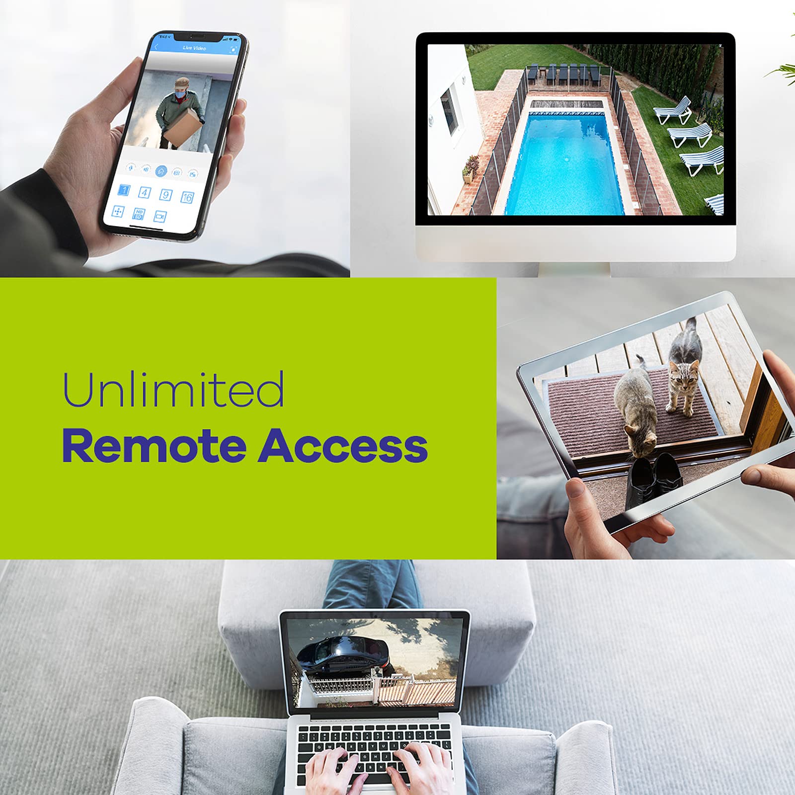 SANNCE 8CH 4K PoE Home Security Camera System, 4pcs Wired 3MP Outdoor PoE Cameras, 3MP 8-Channel NVR Security System with 1TB HDD for 24/7 Recording, Smart Playback, Instant Email Alert with Images
