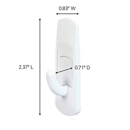 Command Small Utility Hooks, Damage Free Hanging Wall Hooks with Adhesive Strips, No Tools Wall Hooks for Hanging Organizational Items in Living Spaces, 24 White Hooks and 28 Command Strips