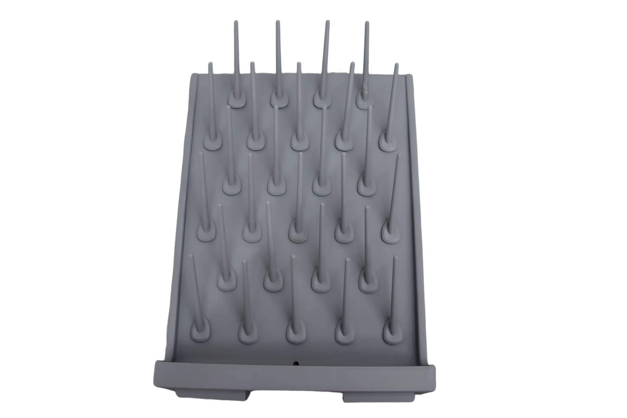 INTBUYING Bottle Drying Rack Pegboard Wall Mounted Desk Grey 27Pegs Removable PP Glassware Drying Draining Rack Education&lab Cleaning Equipment