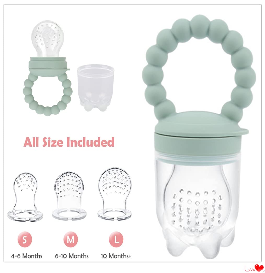Baby Fruit Food Feeder Pacifier Teether for Babies 4 M+,Milk Frozen Set,2in1 Teether Toy Made of Soft Silicone,Feeder for Infant Safely Self Feeding,BPA-Free