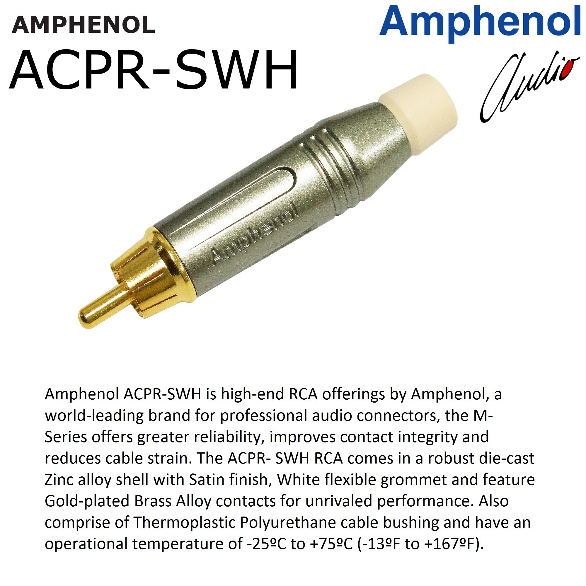 3.5 Foot RCA Cable Pair - Gotham GAC-1 Ultra Pro - Low-Cap (21pF/ft) Audio Interconnect Cable with Amphenol ACPR Die-Cast, Gold Plated RCA Connectors