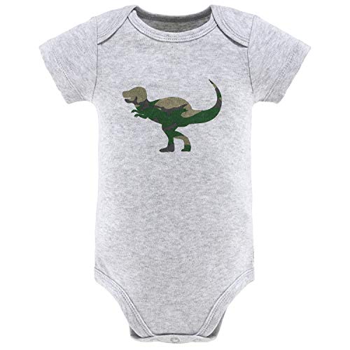 The Peanutshell Short Sleeve Baby Bodysuits Set for Boys - Camo & Dinosaur - 5 Pack Set (3M)