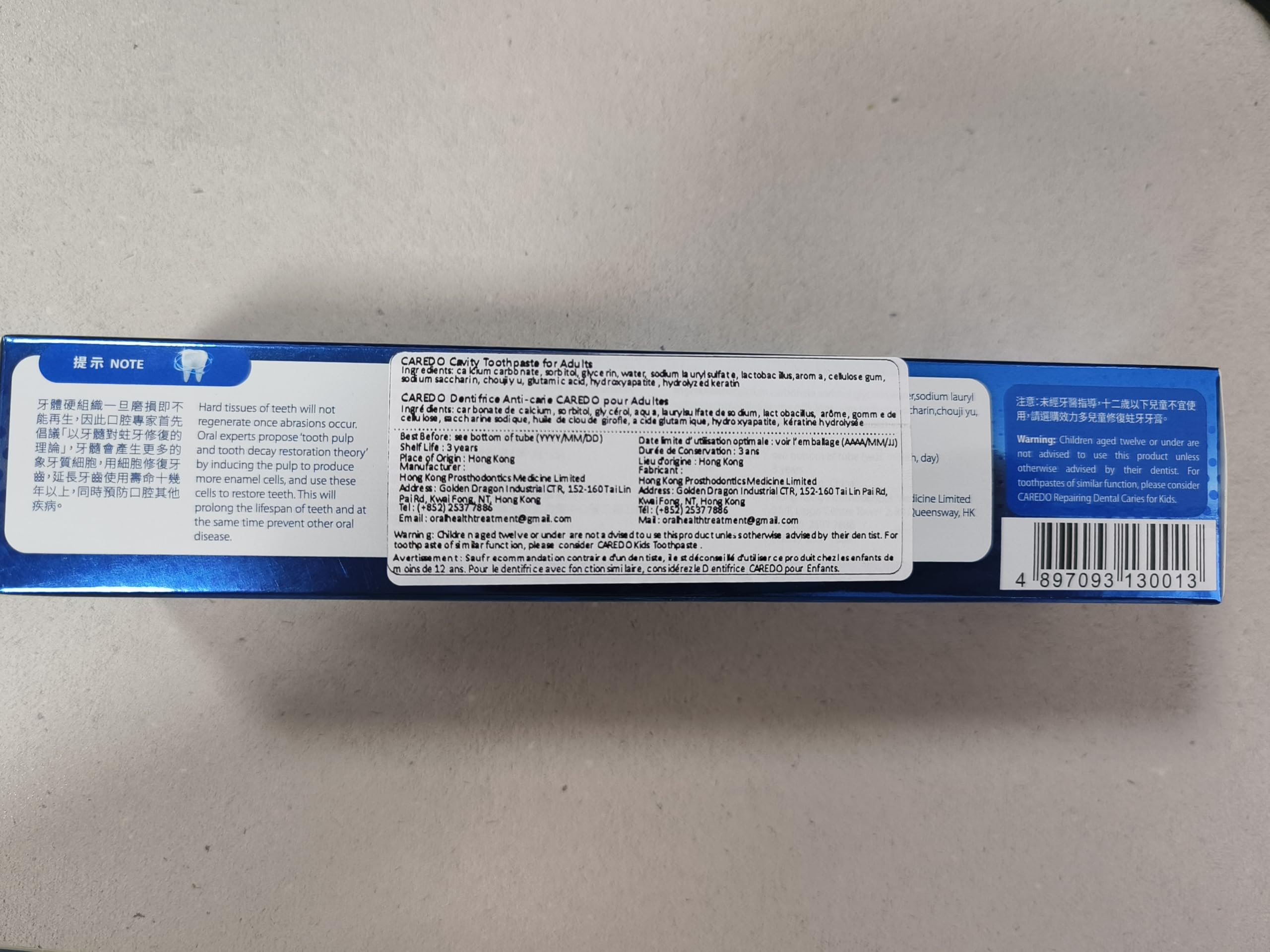 CAREDO Cavity Reversal Hydroxyapatite Toothpaste for Adults, Cavity Tooth Filler as Home Cavity Repair, Fluoride Free Reverse Cavities Treatment for Tooth Decay Repair, Remineralizing Repair 3.52OZ