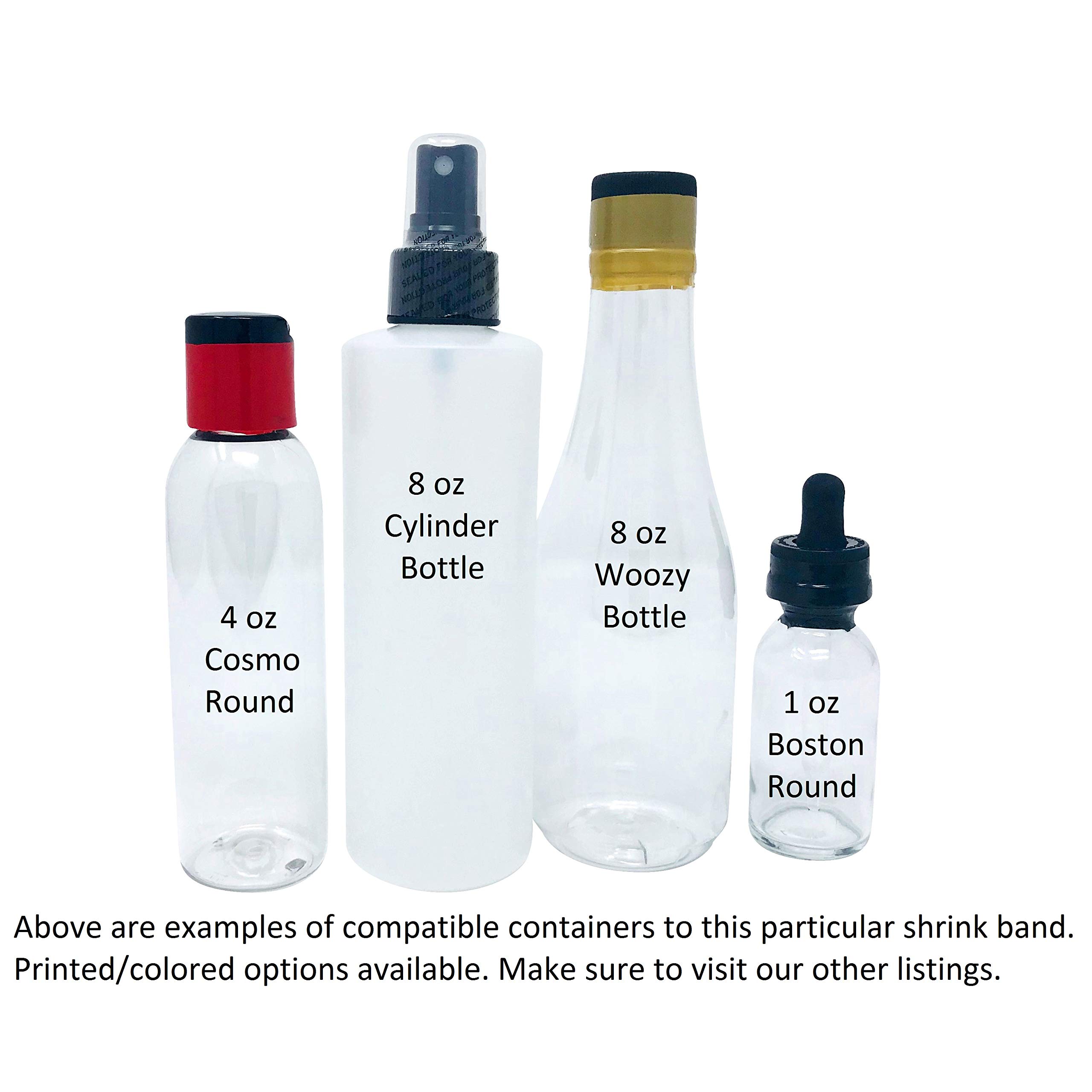 45 x 23 mm PRINTED Clear Perforated Shrink Band for Various Boston Round Bottles, Tinctures, and Many Other Liquid Bottles [Compatible Diameter Range: 3/4 – 1] Bundle of 500