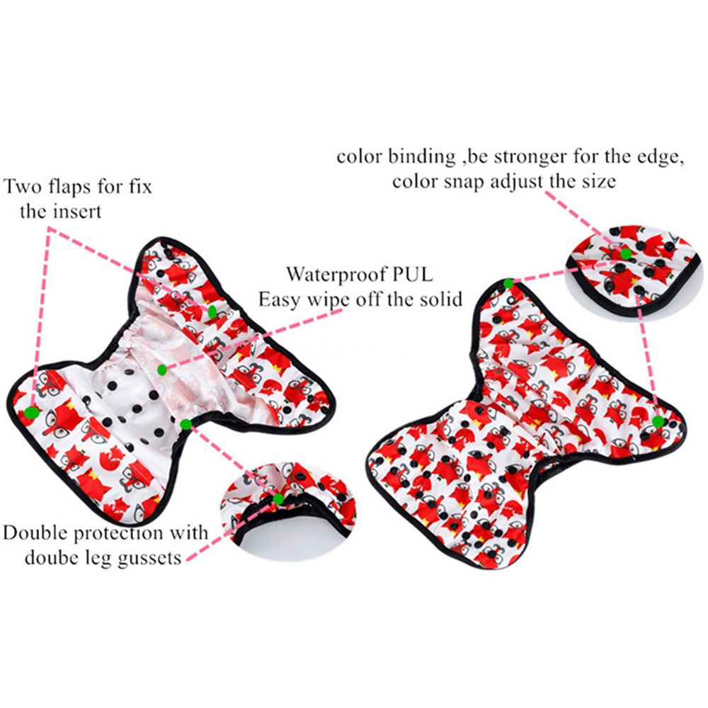 simfamily One Size Fit All Baby Reusable Waterproof Diaper Nappy Cover Double Gussets (Color NO 8)