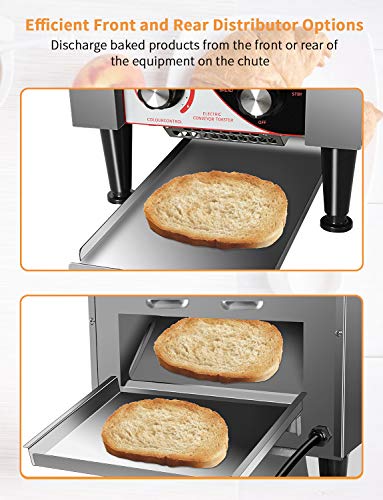 Commercial Conveyor Toaster 150 Slices/Hour 110V Heavy Duty Restaurant Toaster Electric Countertop Belt Machine for Home Office Bread Bagel Breakfast Food
