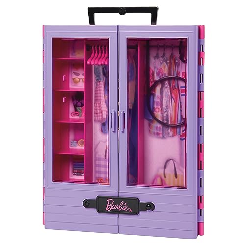 Barbie Fashionistas Playset, Ultimate Closet with 6 Hangers and Multiple Storage Spaces, Plus Fold-Out Clothing Rack
