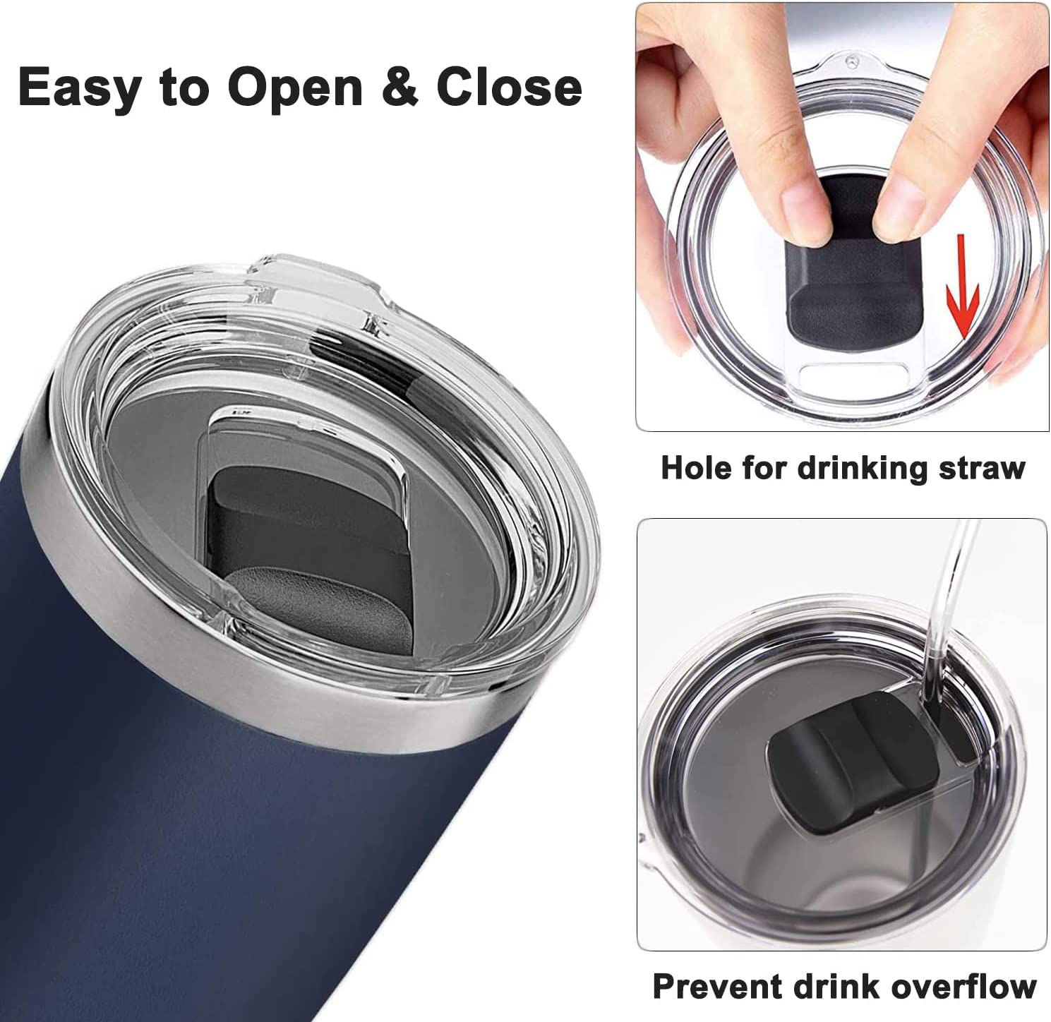 30 oz Tumbler Lid Replacement Lids Compatible with YETI 30 oz Tumbler, 14 oz Mug and 35 oz Straw Mug- Replacement Magnetic Slide/Cover (30 Oz, 1Pack)