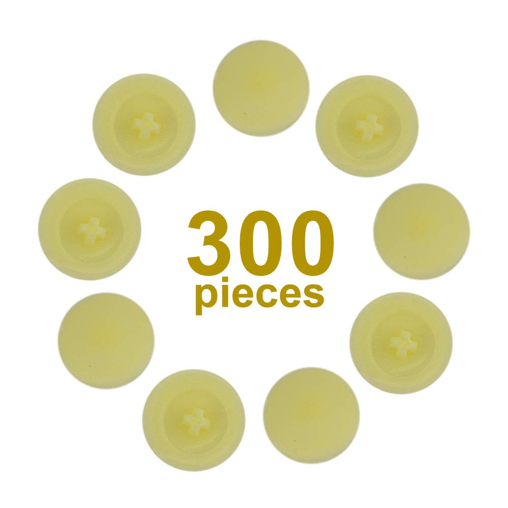 TOVOT 300PCS Beige Screw Caps Self-Tapping Decorative Screw Caps Plastic Screw Covers for Phillips Screw (0.46")
