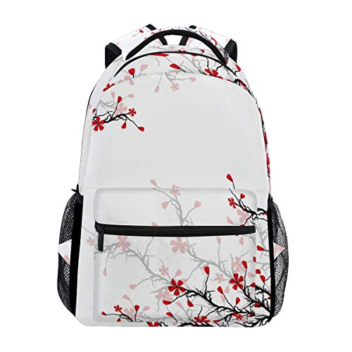 ALAZA Japanese Cherry Blossom Sakura Large Backpack for Girls Kids School Women Personalized Laptop iPad Tablet Travel School Bag with Multiple Pockets for Men Women College