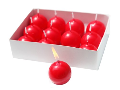 Biedermann 12 Small Ball Candles, Red