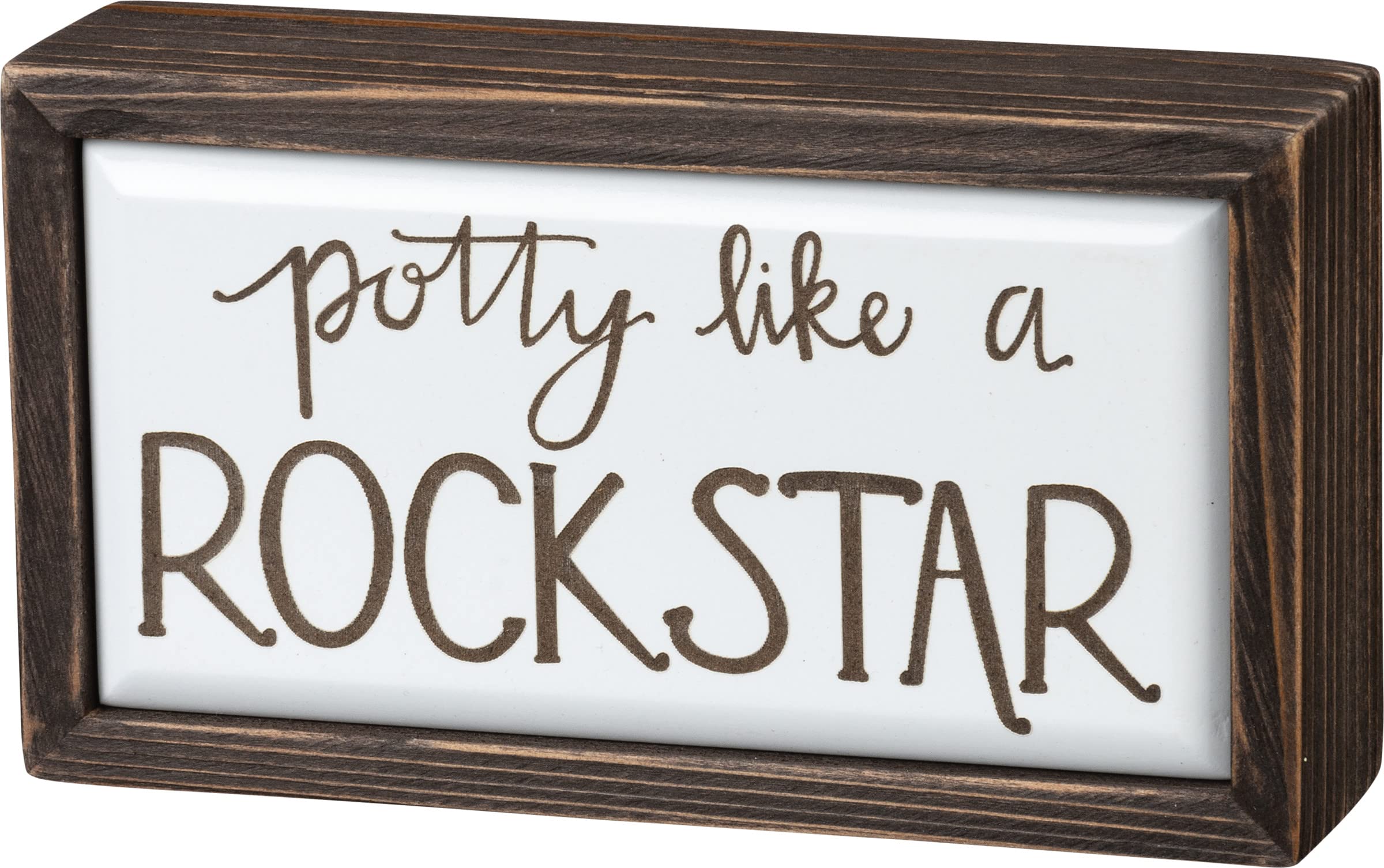 Primitives by Kathy Box Sign Potty Like A Rock Star Home Decor