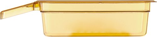 Carlisle FoodService Products 30861H13 StorPlus High Heat Food Pan With 1 Handle, 4" Deep, Third Size, Amber, 1/3 Size (Pack of 6)