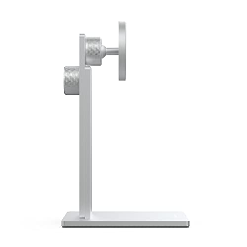 AluDisc Pro 360°-Directional Magnetic Aluminum Desk Phone Stand Tilt Swivel Rotate Angle Adjust Height 12" for All iPhone 15/14/13/12 Samsung Galaxy Note All Smartphones and Nintendo Switch (ST-520SI)