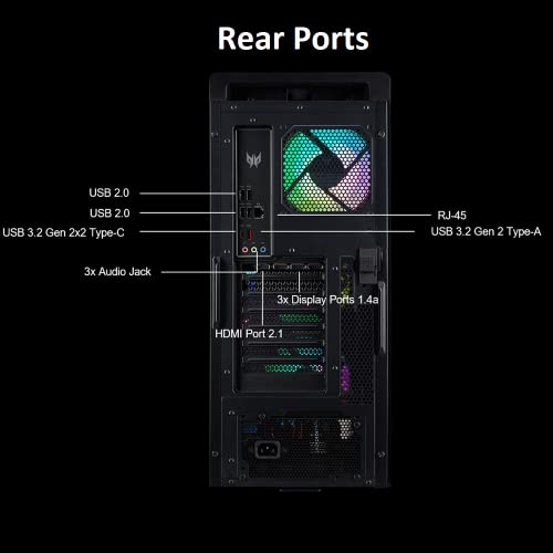 Acer Predator Orion 5000 PO5-650-UR12 Gaming Desktop | 13th Gen Intel Core i7-13700F 16-Core | NVIDIA GeForce RTX 4070 Ti | 16GB DDR5 | 1TB PCIe Gen4 SSD | Intel Wi-Fi 6E | RGB Keyboard & Mouse,Black