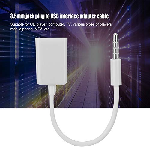Ymiko USB Female to 3.5mm Jack Audio Adapter, 3.5mm Male Aux Plug Jack to USB USB Female AUX Audio Cable Converter for Play Music on Car CD Player Computer TV