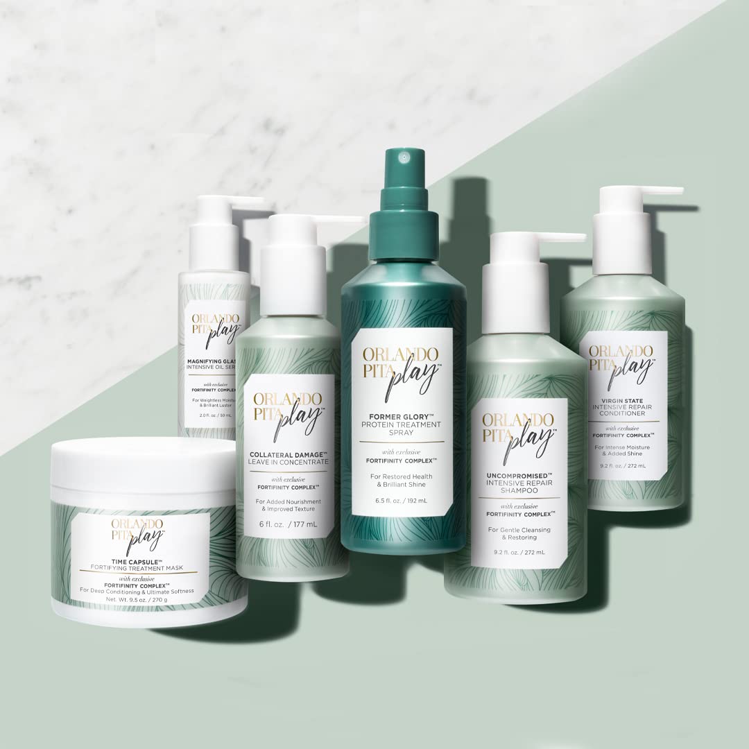 ORLANDO PITA PLAY Magnifying Glass Intensive Polish Serum, Exclusive Fortifinity Complex, For Weightless Moisture & Brilliant Luster, Nourishes Dry & Damaged Hair, 2.0 Fl Oz