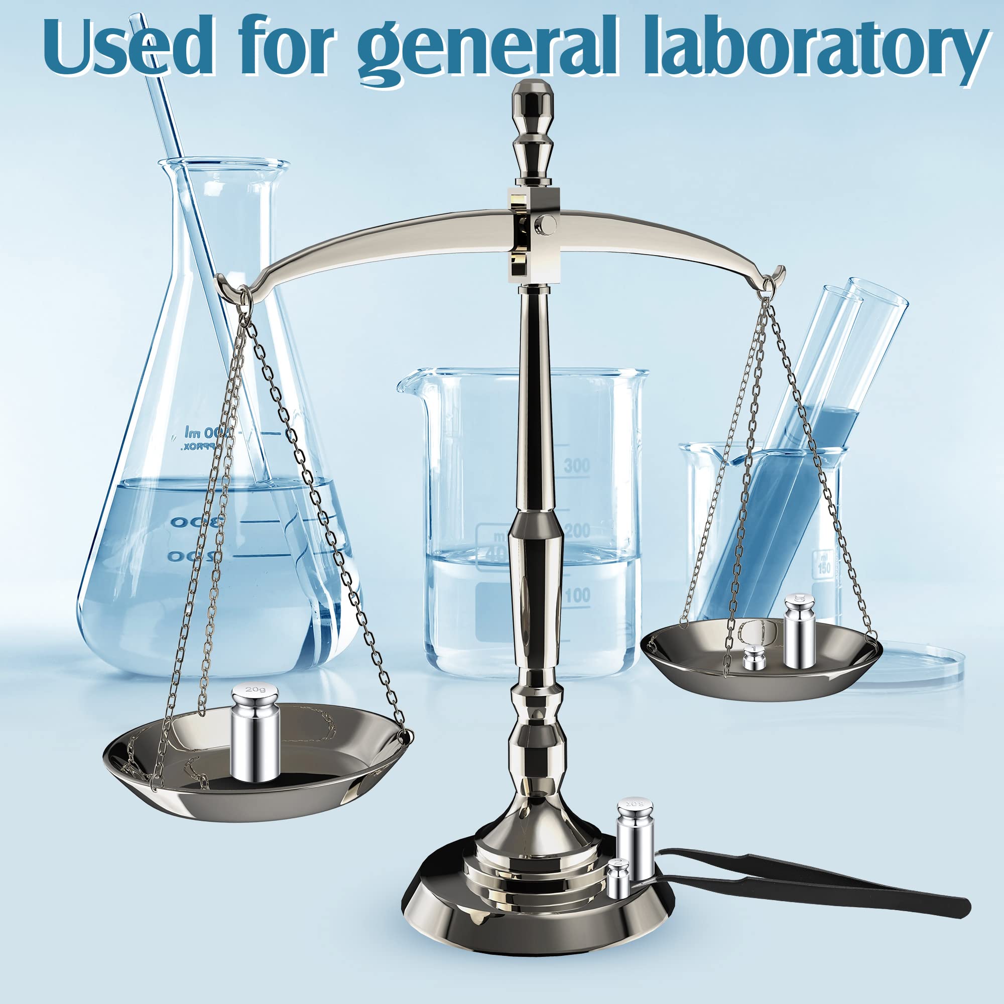 TOODOO 1g 2g 5g 10g 20g Gram Set for Digital Scale Balance and 1 Piece Calibration Weight Tweezer, Silver