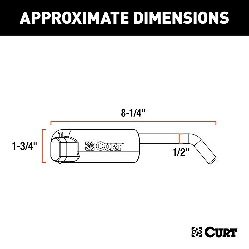 CURT 23256 5th Wheel Base Rail Lock, 1/2-Inch Pin Diameter, Fits All Industry-Standard Rails,Black & Chrome