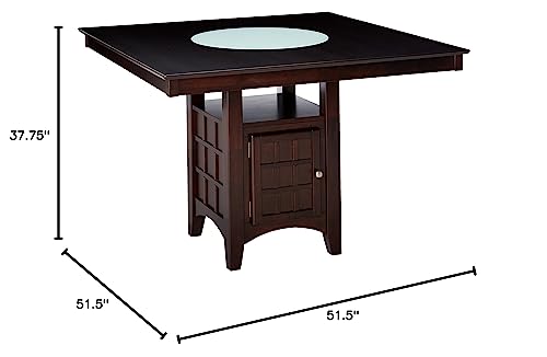 Coaster Gabriel Counter Height Dining Table with Storage Pedestal Base Cappuccino