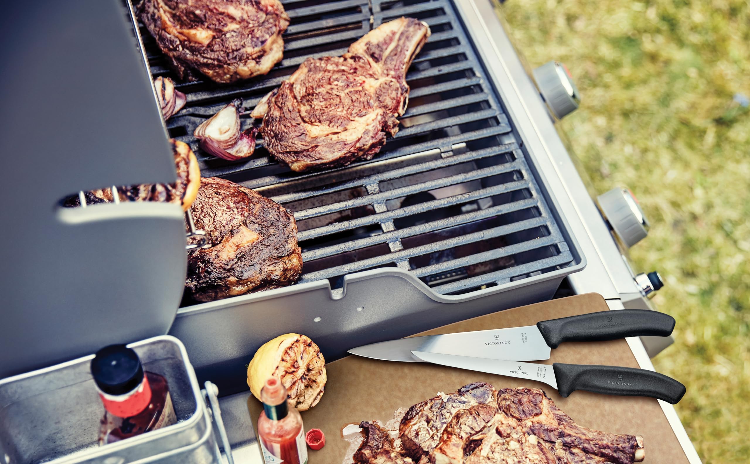 Victorinox Swiss Classic 7 Piece BBQ Cutlery Roll Set Black