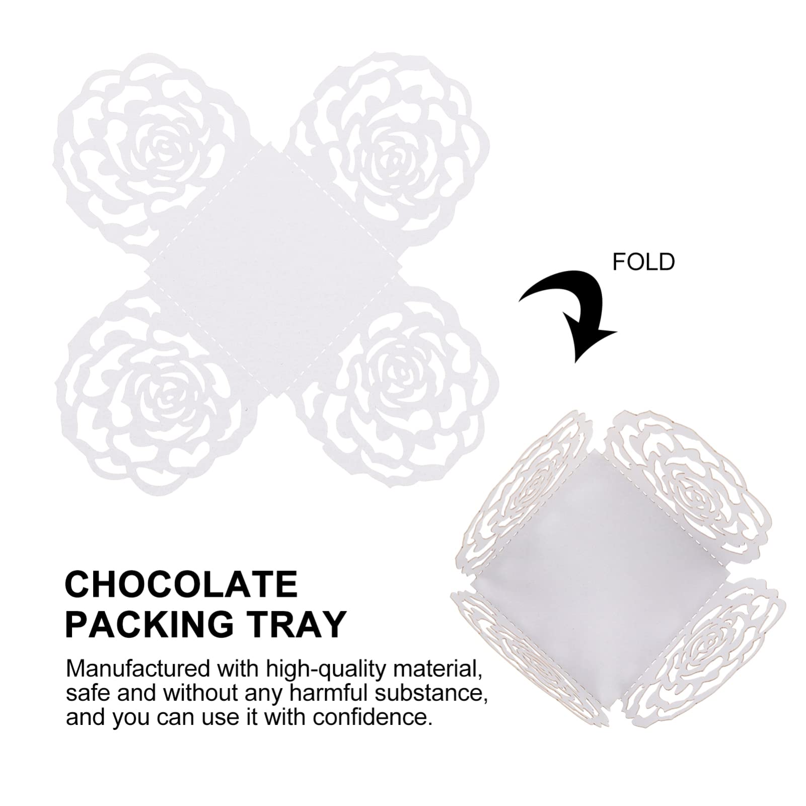 Alipis Chocolate Box Gift Chocolate Box Gift 50pcs Truffle Wrappers Paper Chocolate Paper Candy Cups Small Hollow-out Flower Truffle Wrappers Liners Cups Cupcake Liners