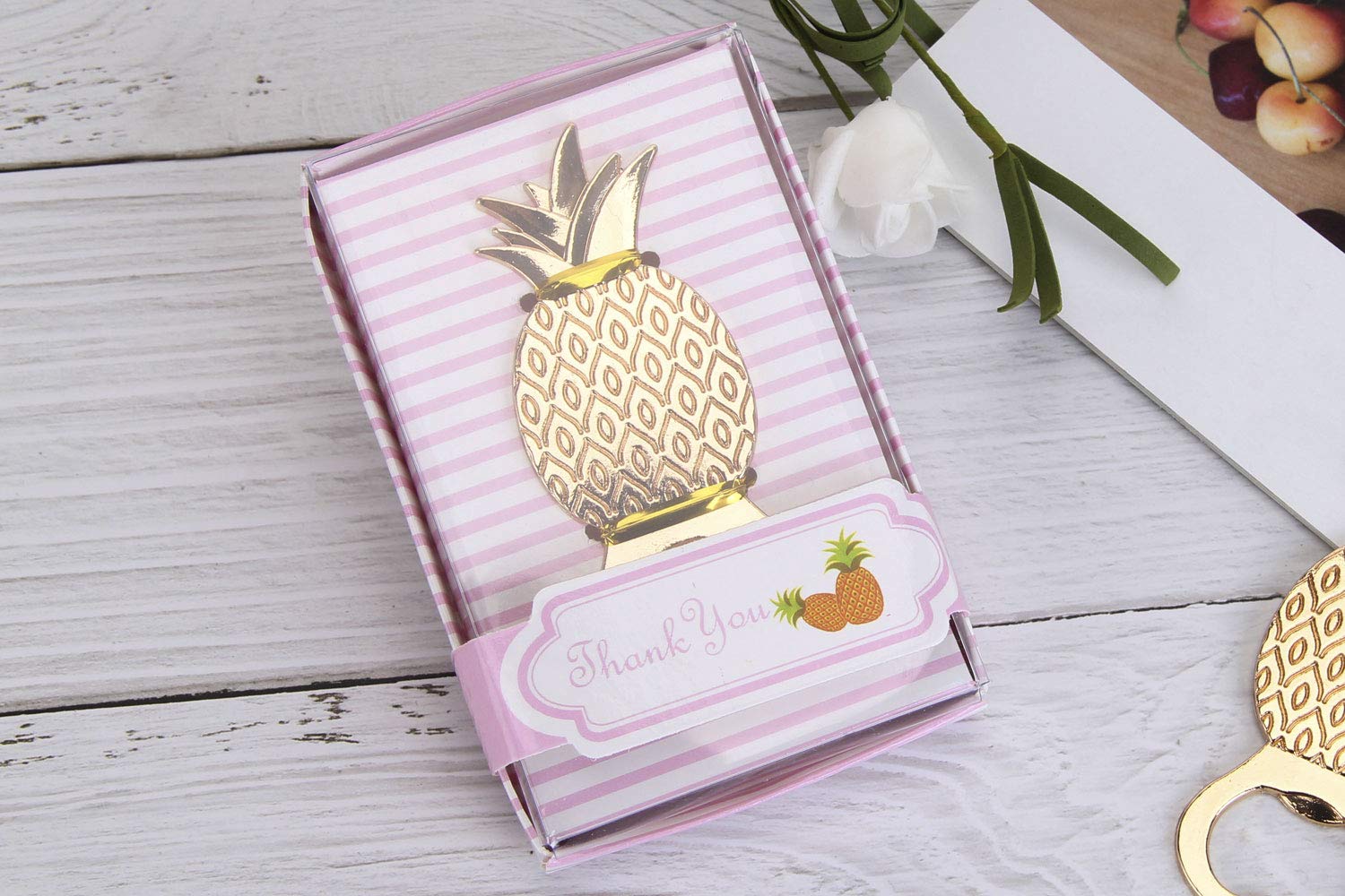 30 PCS Bottle Openers Wedding Favors Decorations, Gold Pineapple, Gift Box Party Supplies