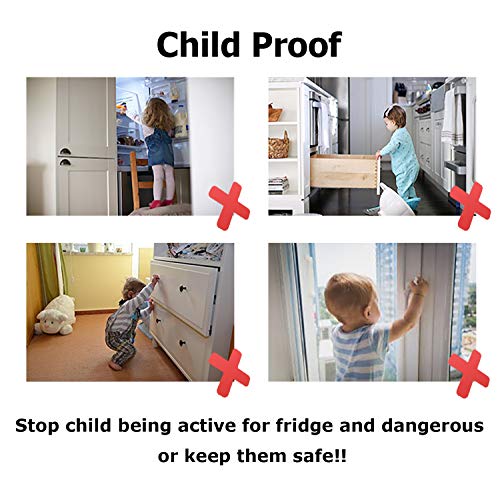 HoneSecur 2 Pack with 4 Keys Refrigerator Lock, File Drawer Lock, Fridge Freezer Door Lock, Cabinet Lock, Child Safety for Baby - Transparent