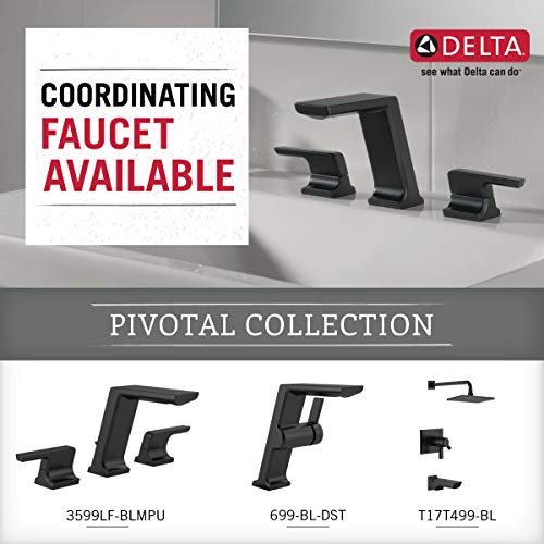 Delta Faucet 79936-BL Pivotal Wall Mounted Double Towel Hook in Matte Black, Bathroom Accessories