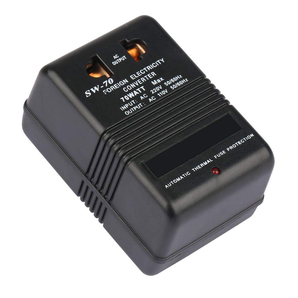 YWBL-WH Travel Plug Power Adapter 70 Watts Voltage Converter 220V to 110V Step Down Voltage Converter Power Transformer 70W CN Plug for Hair Dryer Steam Iron Laptop Cell Phone