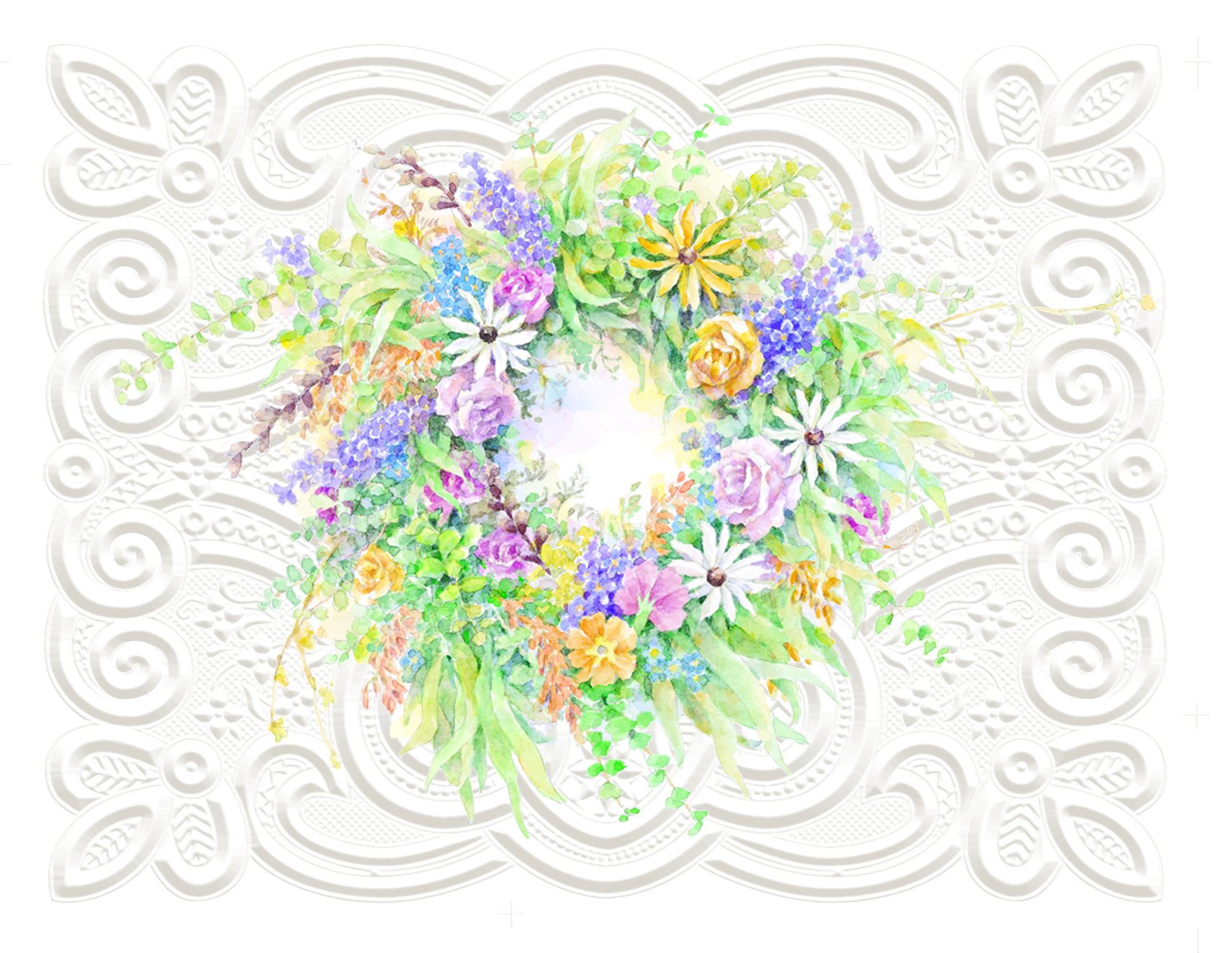 Carol Wilson Fine Arts Inc.- Wreath - Embossed & Die Cut Blank Note Cards in Portfolio Box - 10 Count - ncp2133