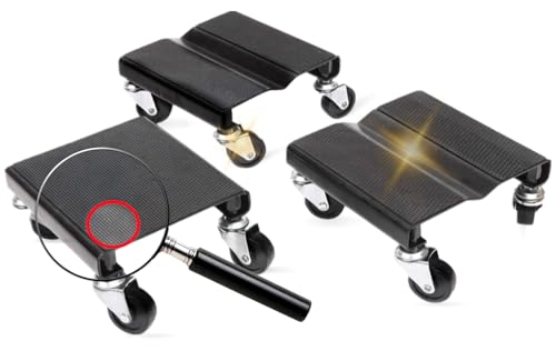 Anti-Sleep Snowmobile Sled Dolly Set of 3 1500 Lbs Load Capacity System Snow Mobile Plow Moving Rollers Dollies Movers, Black