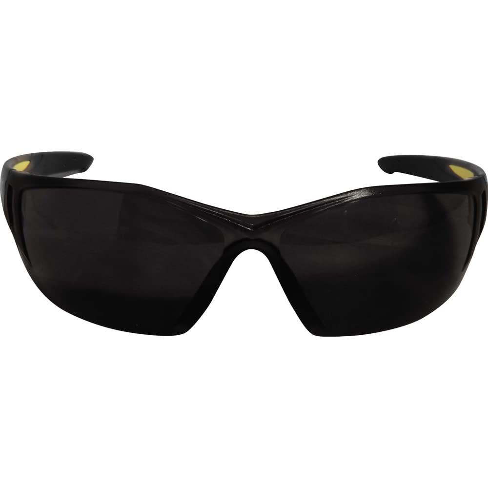 Edge SD116-G2 Delano G2 Wrap-Around Safety Glasses, Anti-Scratch, Non-Slip, UV 400, Military Grade, ANSI/ISEA & MCEPS Compliant, 5.04" Wide, Black Frame / Smoke Lens