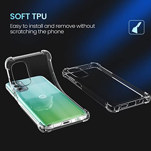 Cresee Moto G Stylus 5G 2022 Case, Crystal Clear Reinforced Corner Bumper, Slim Shockproof TPU Cover