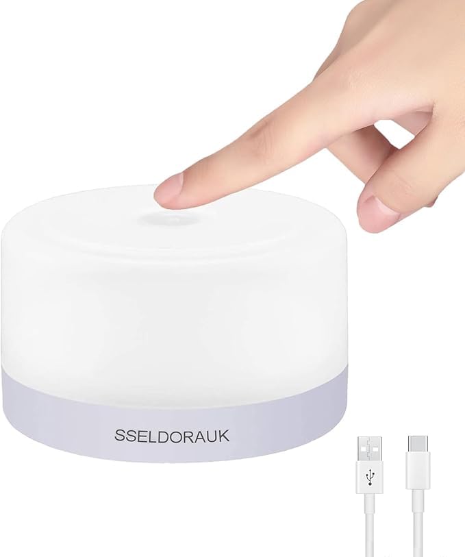 S SELDORAUK Baby Night Light Nursery Night Light for Kids - USB Rechargeable Bedside Lamp Nightlight Lamp - Touch Control Nursery Lamp for Breastfeeding, Sleeping and Relaxing (Cool Light)