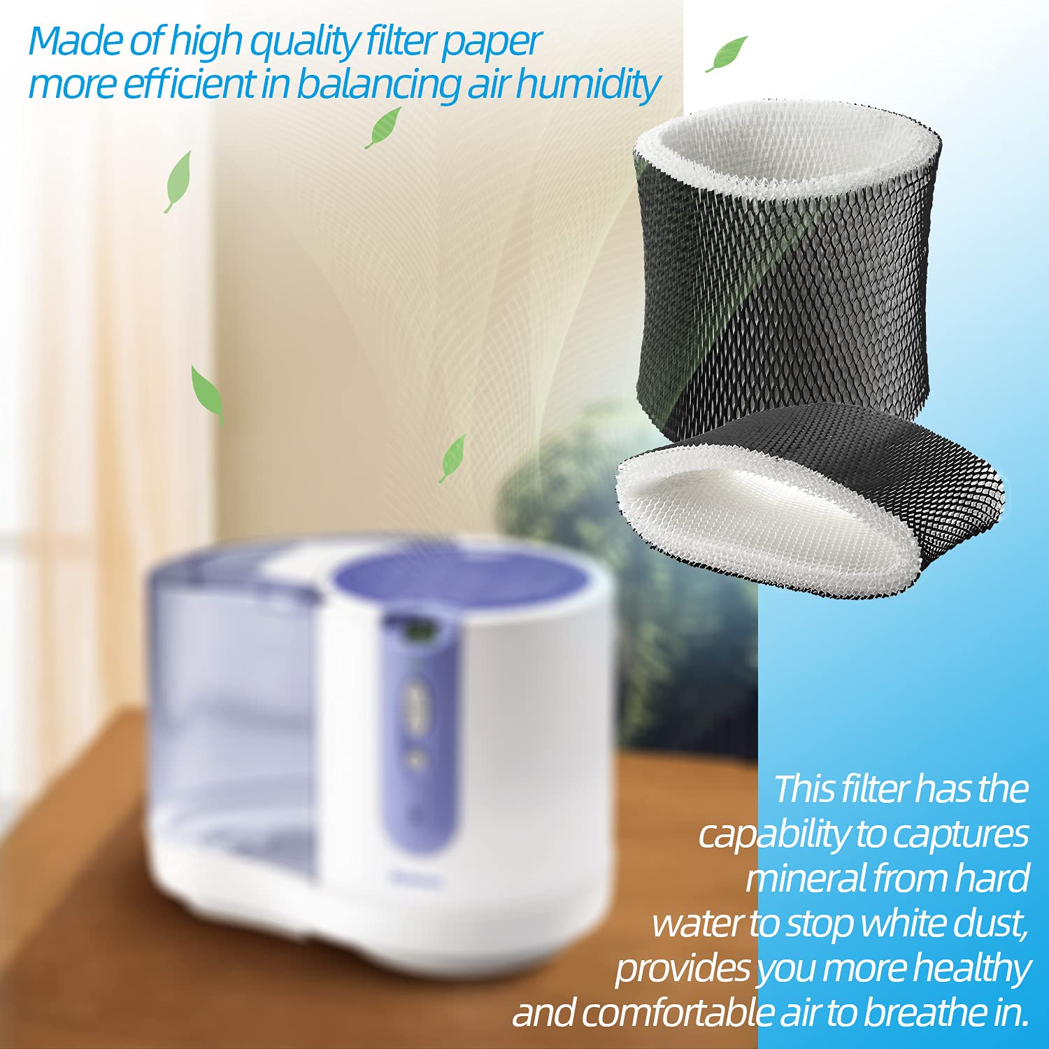ANTOBLE Humidifier Filter Wick Replacements for Holmes HWF65 HWF65PDQ-U, Replace Part # HWF65CS Filter C - 2 Pack
