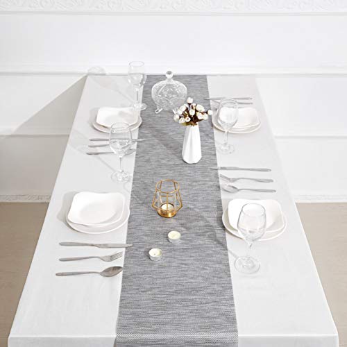 DOLOPL Table Runner Grey Table Runners Outdoor Table Runner 12"×72" Non-Slip Heat Resistant Easy to Clean Modern Farmhouse Kitchen Table Runner for Patios Family Dinner Office Kitchen Table